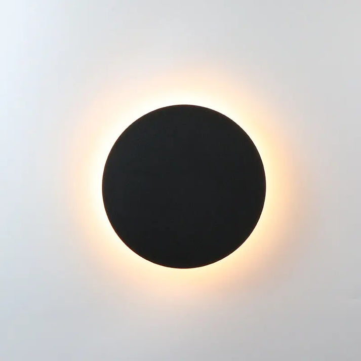 Black Eclipse Round Wall Sconce - Decorstly