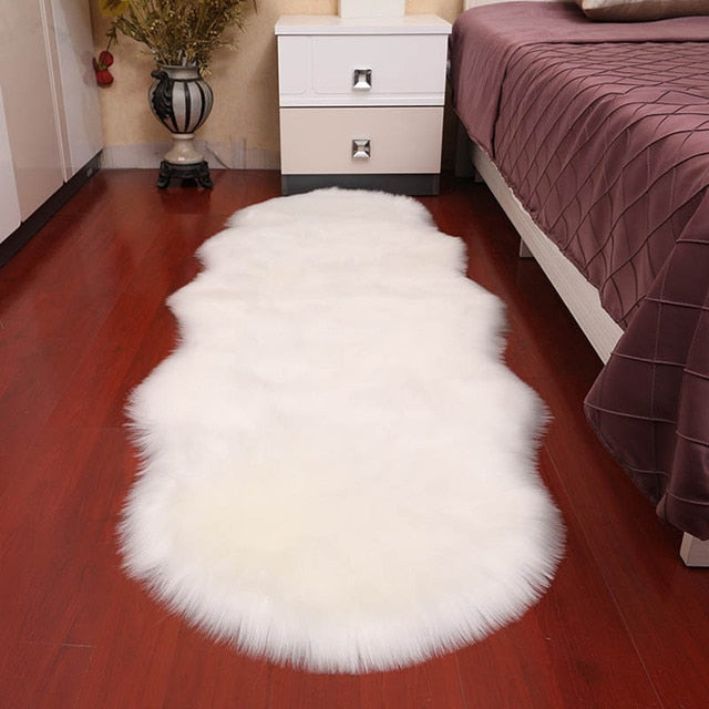 Large Natural Faux Sheepskin Rug - Decorstly