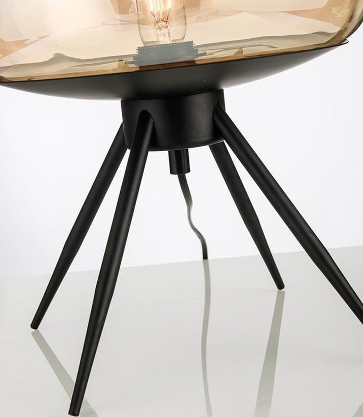 Amber Glass Table Lamp - Decorstly